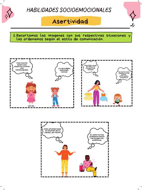 Ficha De Actividad Asertividad Pdf