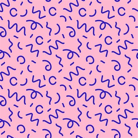 Premium Vector Fun Pink Line Doodle Seamless Pattern