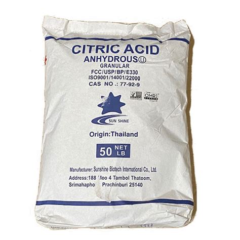 Citric Acid 50 Lbs The Beverage People