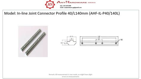 In Line Joint Connector Profile Any Hardware