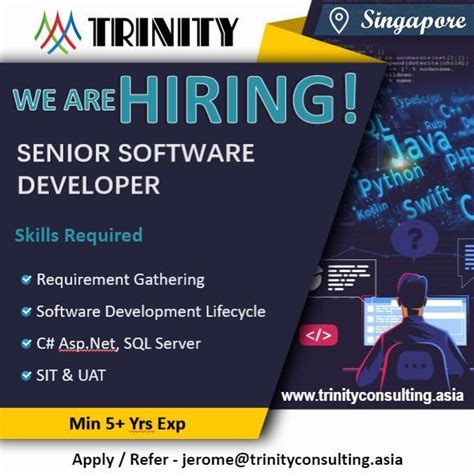 Trinity Consulting Services “trinity” On Linkedin Hiring Dotnet Developers Singapore Based