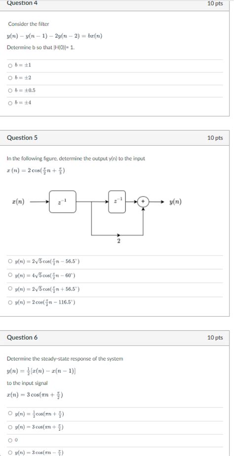 Solved Question Pts Consider The Filter Y N Y N Chegg