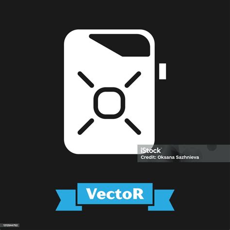 검은 색 배경에 격리 된 모터 기계 오일 아이콘용 흰색 캐니스터 오일 갤런 오일 변경 서비스 및 수리 엔진 오일 기호입니다 벡터