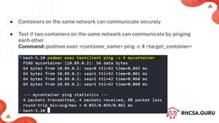 Podman Networking Essentials RHCSA Pdf