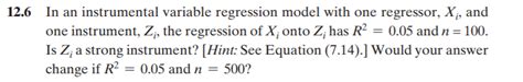 126 In An Instrumental Variable Regression Model
