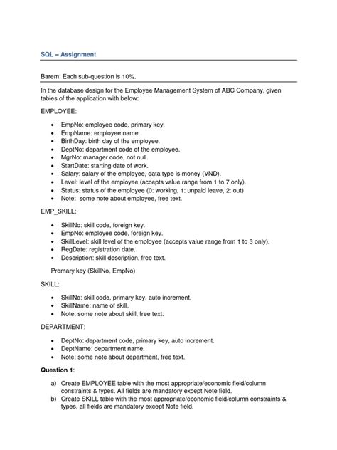 Sql Assignment Pdf Computer Programming Data Model