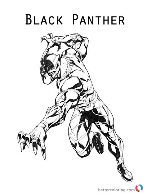 Black Panther Coloring Pages Marvel Superhero Free Printable Coloring Pages