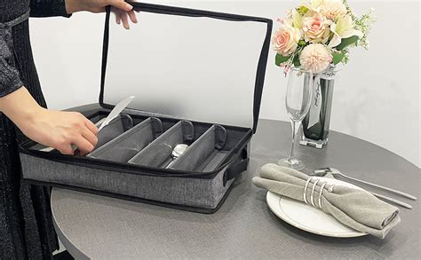 Ouruer Silverware Organizer Chest Silverware Storage Box