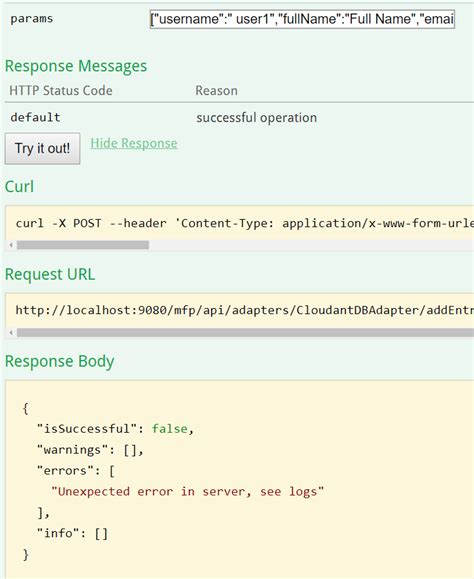 Rest Cloudant Ibm Mobilefirst Javascript Adapter Cannot Add Users