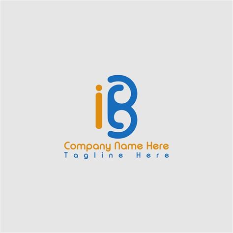 Ib 로고 디자인 미니멀한 로고 디자인 이니셜 로고 디자인 프리미엄 벡터
