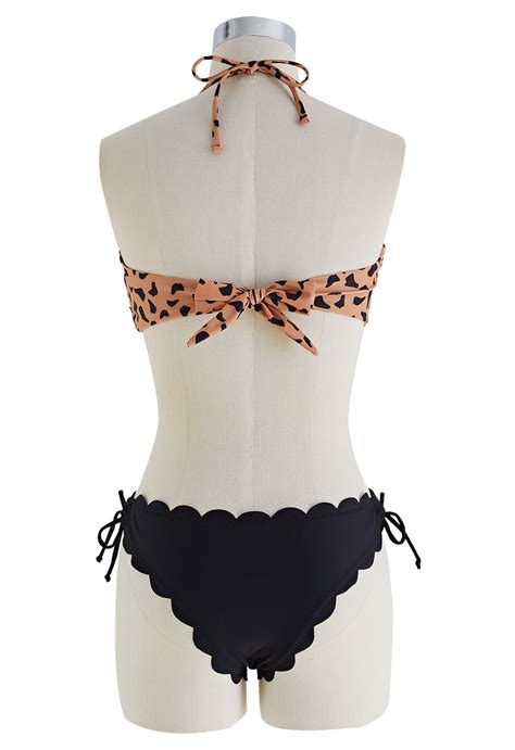 Wild Tiger Print Bowknot Bikini Set Retro Indie And Unique Fashion