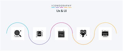 Ux And Ui Glyph Icon Pack Including Creator Article Ui Sliders User Funnel Vector