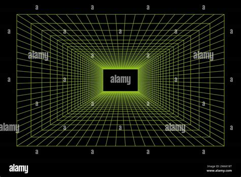 Perspective Grid Room Background Vector Illustration Stock Vector Image