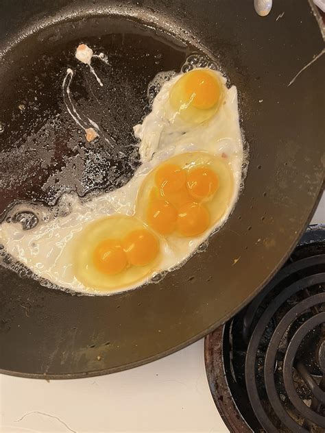 Our Chicken Laid 3 Eggs One Egg Had 4 Yolks Rmildlyinteresting