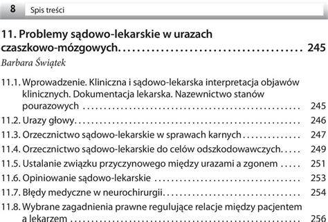 Spis treści 1 Neurotraumatologia CZĘŚĆ 2 Urazy czaszkowo mózgowe i
