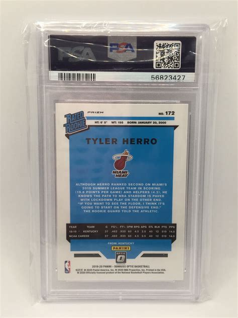 Tyler Herro Optic Hyper Pink Prizm Rated Rookie RC PSA EBay