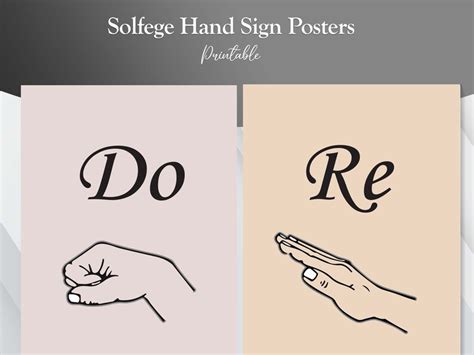 Solfege Poster Hand Sign Solfege Poster Do Re Mi Music Etsy