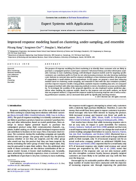 Pdf Improved Response Modeling Based On Clustering Under Sampling And Ensemble