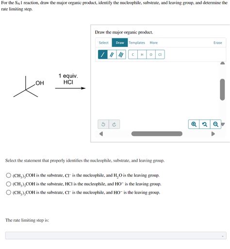 Solved For The SN1 Reaction Draw The Major Organic Product Chegg