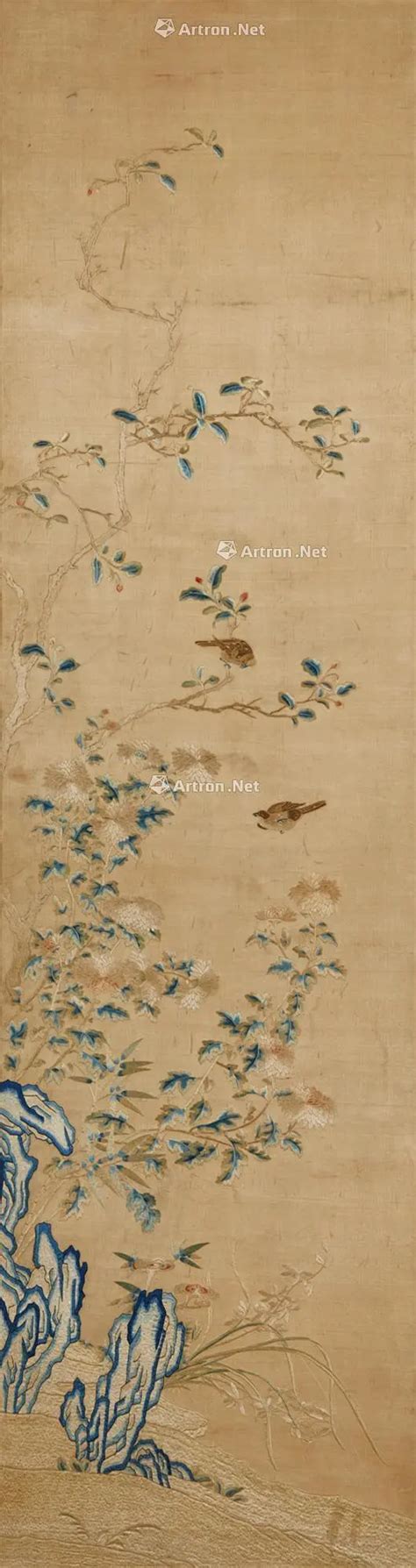 【清乾隆 苏绣湖石花鸟镜芯】拍卖品图片价格鉴赏工艺品其它雅昌艺术品拍卖网图片茶叶包装图片素材 花瓣网