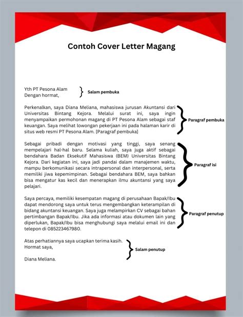 Contoh Cover Letter Untuk Magang Gambar Con