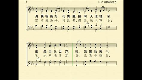 5169 這是天父世界this Is My Fathers World；我心讚美上帝 分部練習 Bass 提供免費使用 Youtube