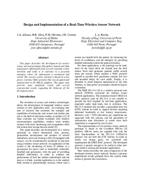 pdf design and implementation of a real time wireless sensor network