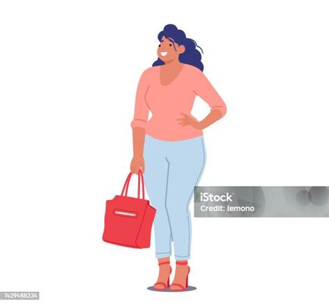 Curvy 여성 캐릭터는 자신을 받아 들인다 바디 포지티브 개념 해피 빅 통통한 여자 아름다운 자신감 소녀 플러스 크기 개념에 대한 스톡 벡터 아트 및 기타 이미지 Istock