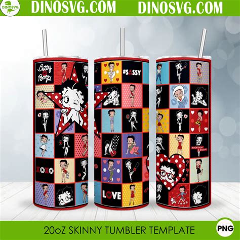 Betty Boop 20oz Skinny Tumbler Wrap PNG Sublimation Design DinoSvg