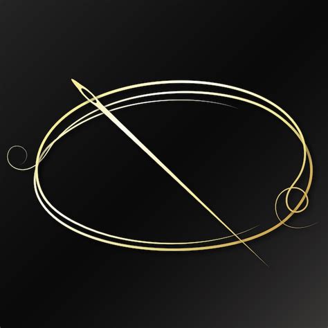 Premium Vector Gold Needle With Thread Symbol