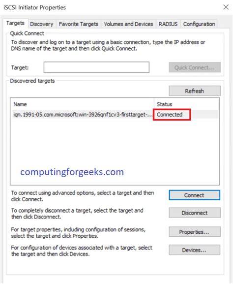 Configure ISCSI Initiator On Windows Server ComputingForGeeks