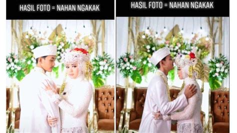 Viral Wanita Nikahi Teman Sendiri Tahan Ngakak Saat Sesi Foto Tribunlampung Co Id