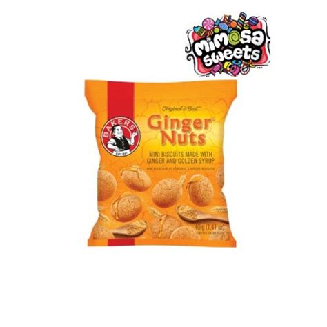 Bakers Mini Ginger Nuts 40gx24 Mimosa Sweets