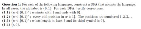 solved question 1 for each of the following languages