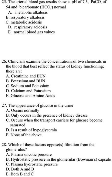 5 The Arterial Blood Gas Results Show A Ph Of 73 Paco2 54 And