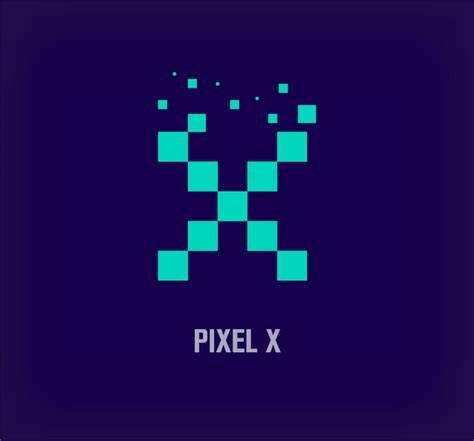 Pixel Créatif Lettre X Logo Pixel Art Numérique Unique Et Vecteur De