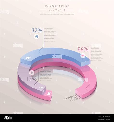 Modern Vector Abstract Pie Chart Infographic Elements Stock Vector