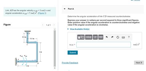 Solved Part A Link AB Has The Angular Velocity W AB Chegg