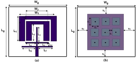 Dual Band Filtering Antenna A Front View And B Back View Download Scientific Diagram