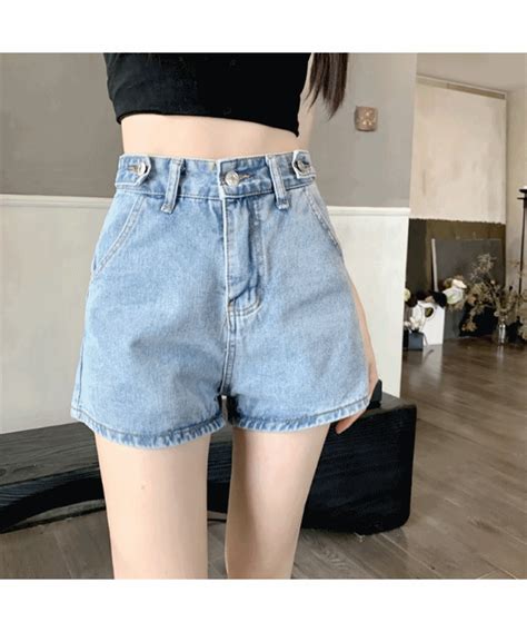 [ 러블리 데일리룩 ] 하이웨스트 데님 숏팬츠 하트포인트 에이블리