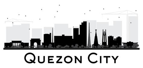 Quezon City Skyline Black And White Silhouette 15333086 Vector Art At