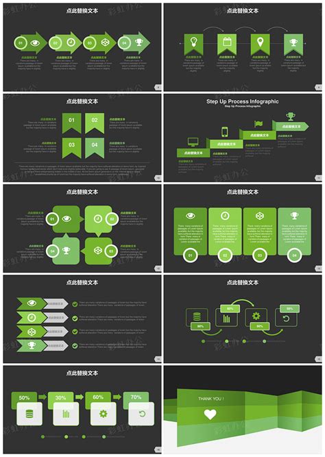 过程行业分类动态ppt模板 彩虹办公