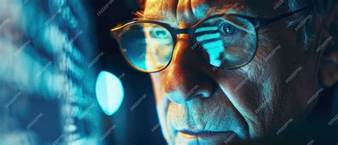 Premium Photo Deep Focus Glasseswearing Individual Analyzing Programming Code On Computer