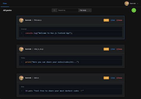 Github Kuro Vale Shiro Paste Pastebin Frontendapp Made With Vue Js