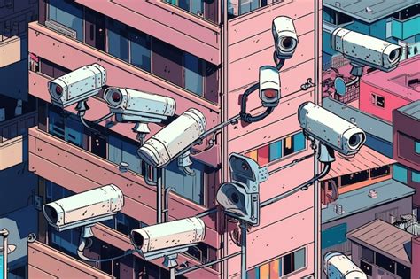 Premium Ai Image Ai Generated Illustration Many Cctv Cameras On