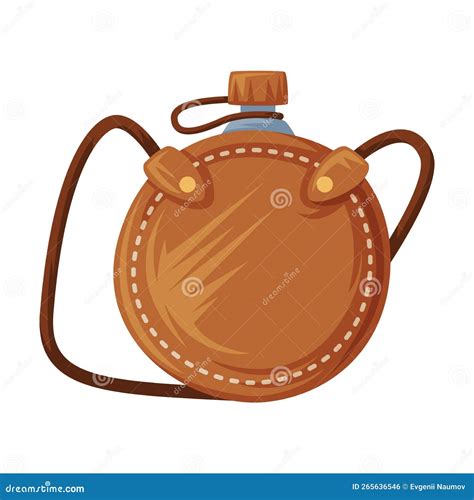alcohol flask in leather bag as wild west object vector illustration stock vector illustration