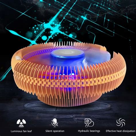 신상 인텔 Lga 775 Cpu 에어 쿨러 라디에이터 1150 1155 1156 냉각 팬 티몬