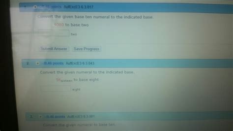 Solved Convert The Given Base Ten Numeral To The Indicated Chegg