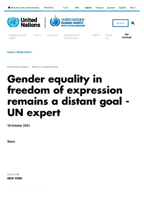Gender Equality In Freedom Of Expression Remains A Distant Goal Un