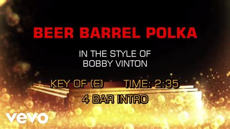 Bobby Vinton Beer Barrel Polka Karaoke YouTube